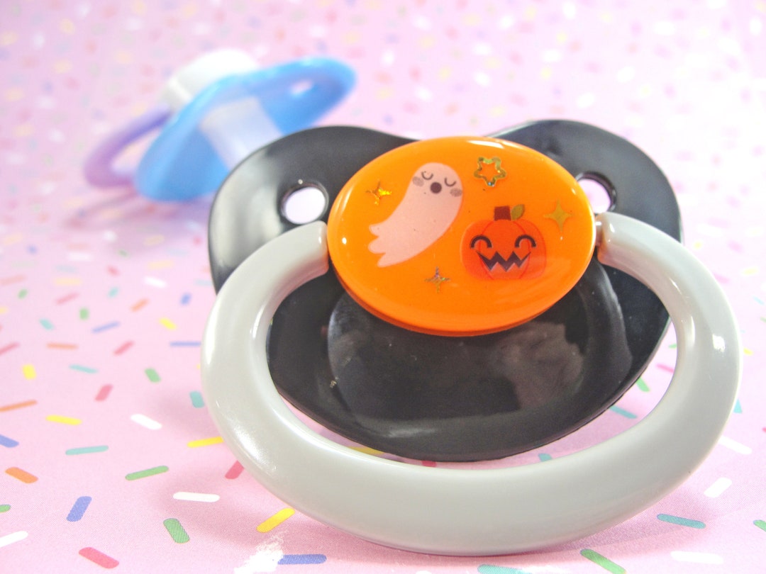 Cute Halloween Pumpkin and Ghost! Adult Pacifier ABDL - Etsy