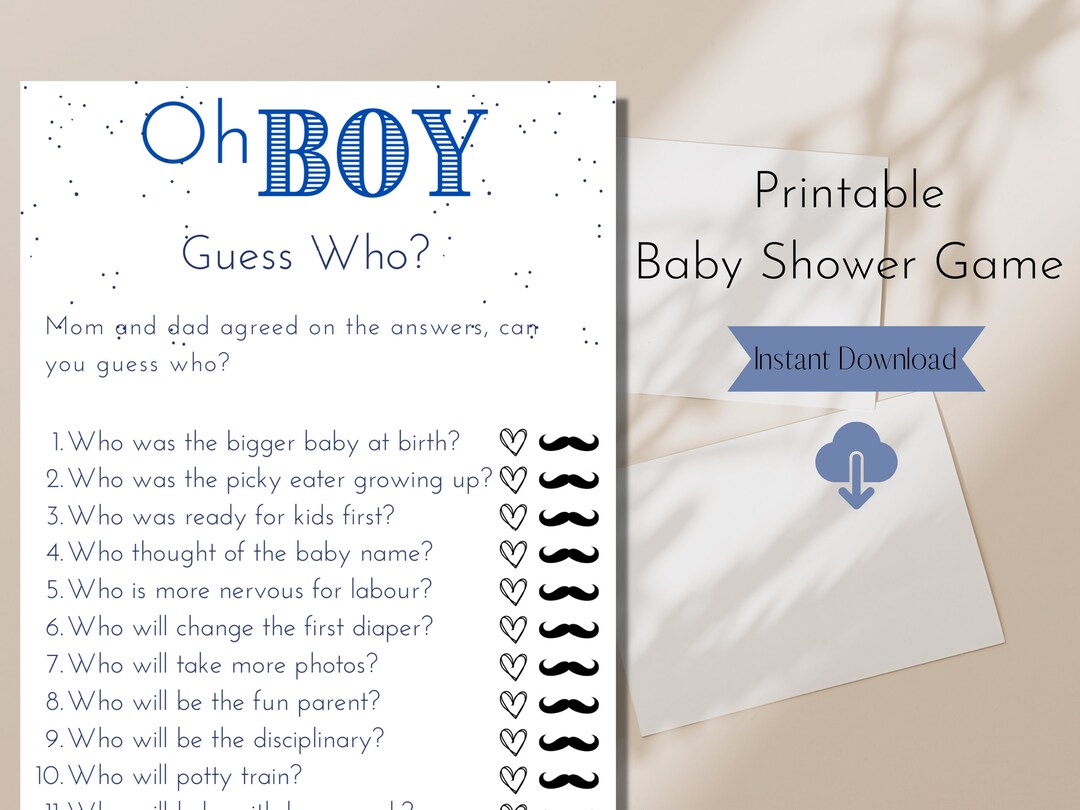 Baby Shower Guess Who Game, Baby Shower Games, Instant Download ...
