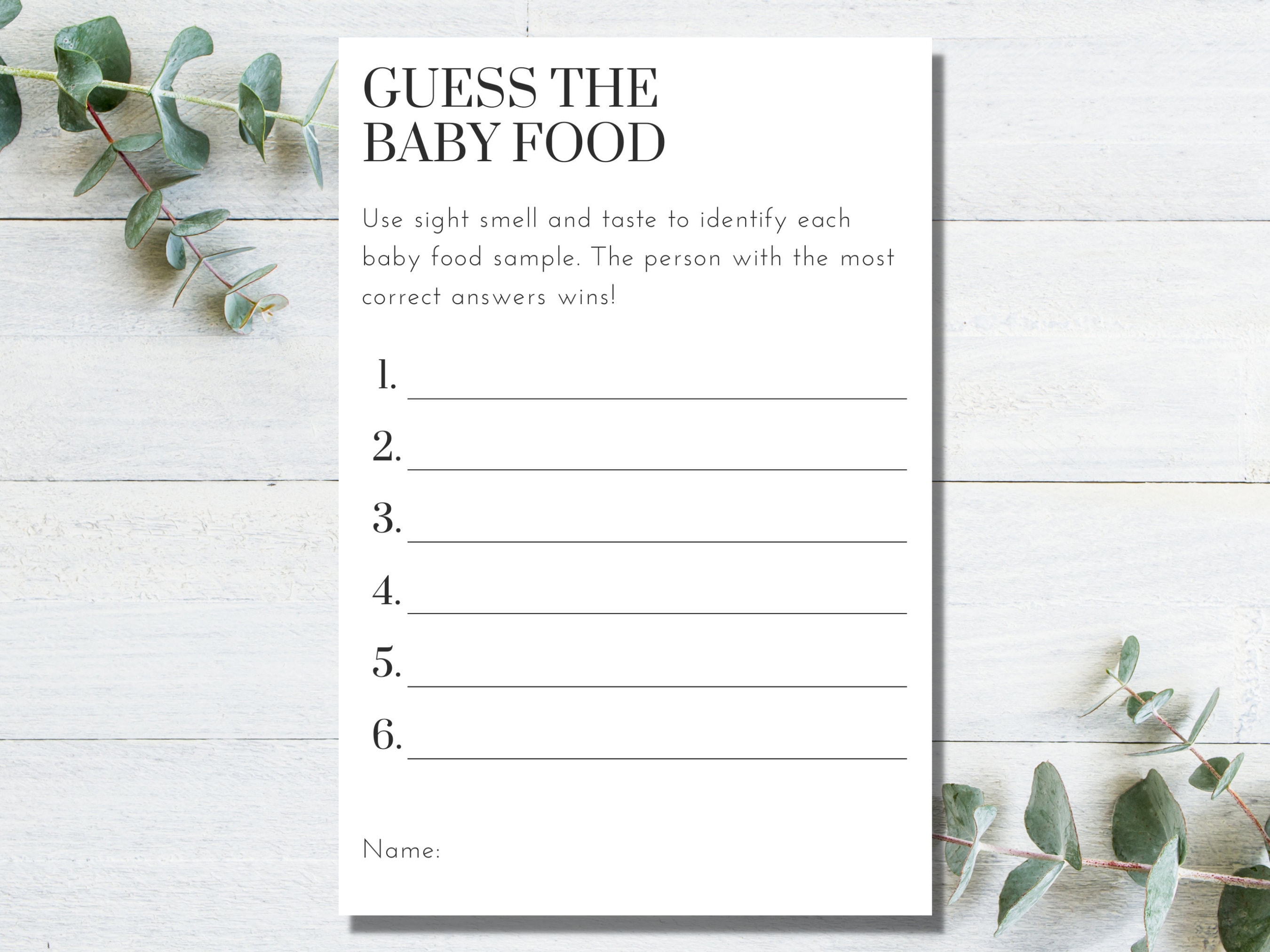 Baby Shower Game Guess the Baby Food Game, Minimalist Baby Game Instant ...