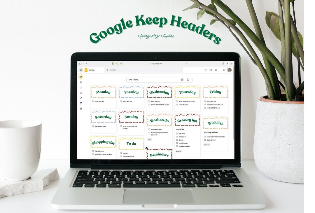 Digital Headers for Google Keep - Minimalist and Functional Headers for ...