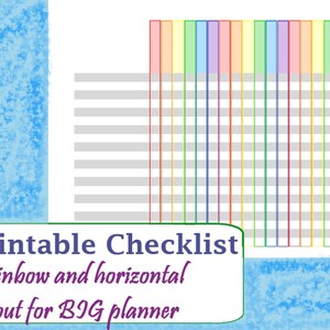 Printable Teacher Checklist for Big Happy Planner or Similar. Rainbow ...