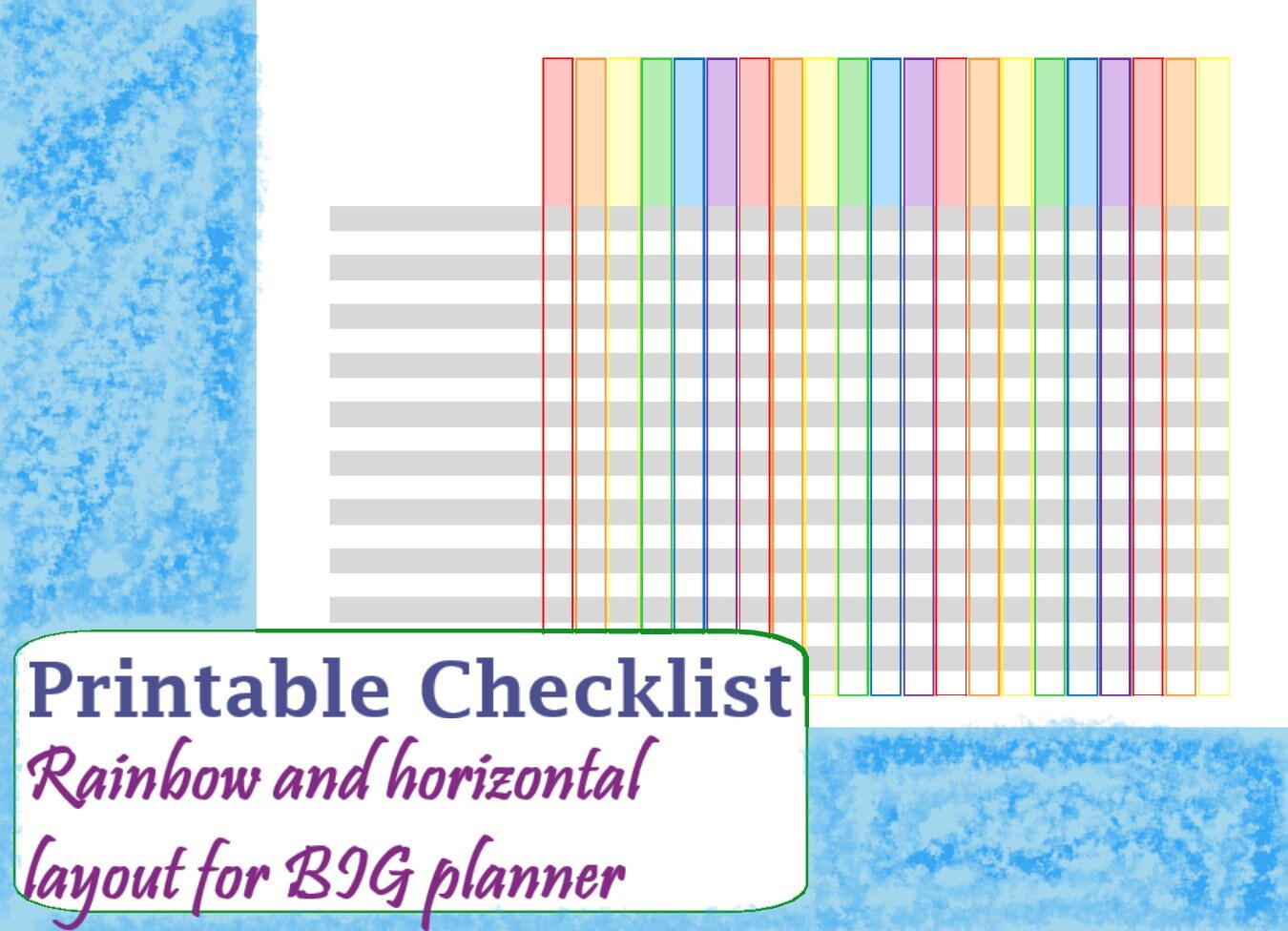 Printable Teacher Checklist for Big Happy Planner or Similar. Rainbow ...