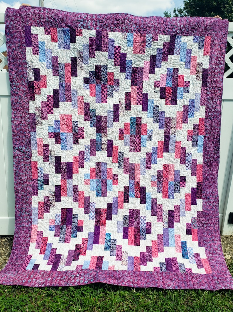 Pink and Purple Quilt - Twin Size - Etsy