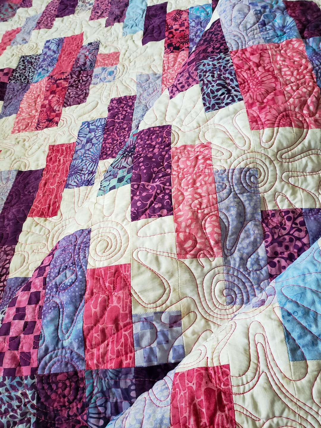 Pink and Purple Quilt - Twin Size - Etsy