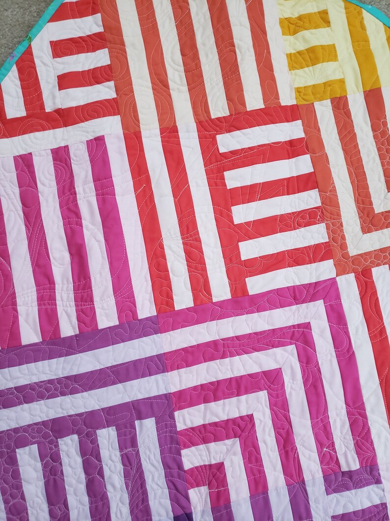 Rainbow Interwoven Throw Quilt - Etsy