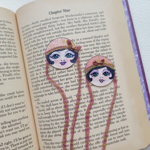 Handmade OOAK Painted Paper Art Deco Style Face Bookmarks With - Etsy