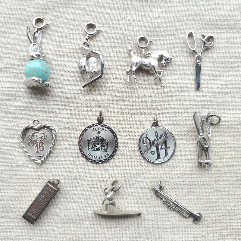 Silver Ski Charm Vintage - Etsy