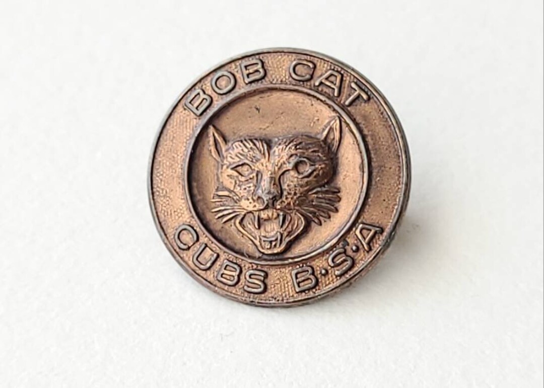 Mid Century Bob Cat Cubs Bsa Pin, Stamped Embossed, First Regular Issue ...