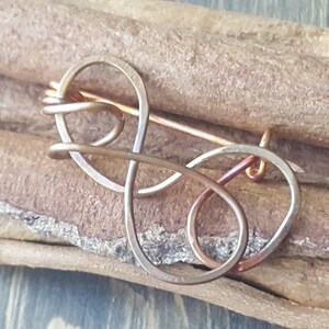 Tiny Handmade Copper Wire Brooch Pin, - Etsy