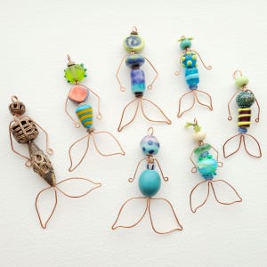 Mermaid Choice Bead Person Pendant Necklace, Glass, Ceramic, Wood ...