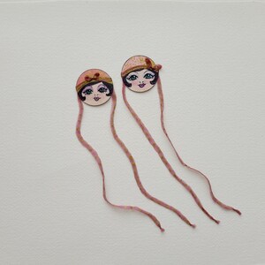 Handmade OOAK Painted Paper Art Deco Style Face Bookmarks With - Etsy