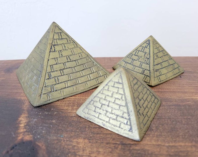 Vintage Solid Brass Pyramids, Set of 3, the Great Pyramids of Giza. - Etsy