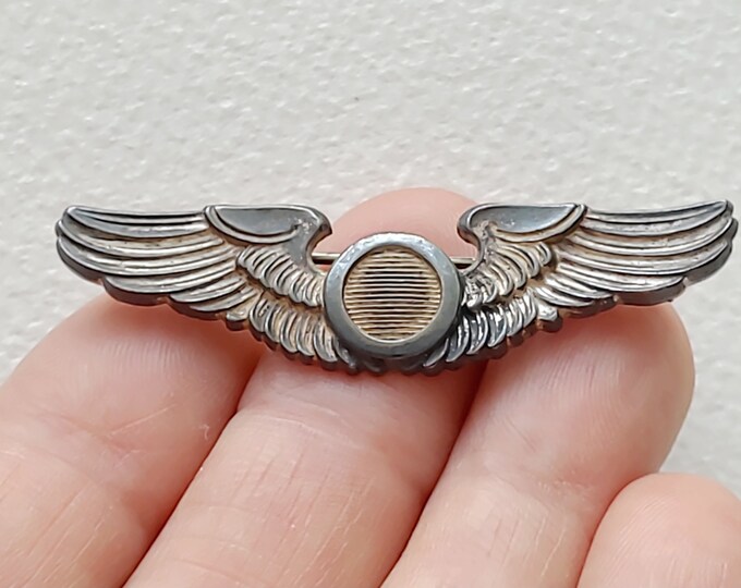 WW2 U.S. Army Air Force 2" Observer Wings, Pin Back, Marked Sterling ...