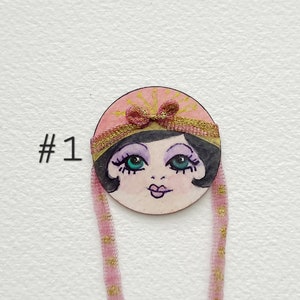 Handmade OOAK Painted Paper Art Deco Style Face Bookmarks With - Etsy