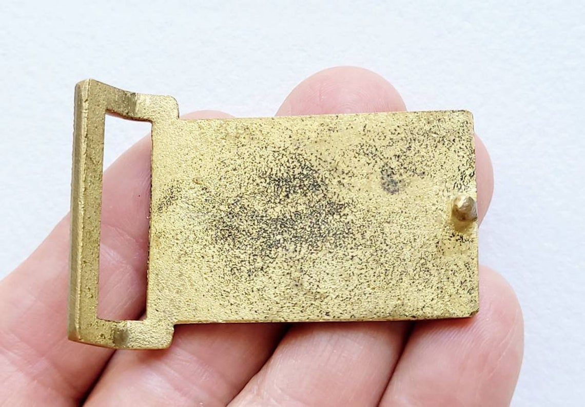 Vintage Solid Brass Belt Buckle Primitive Cave Art Design - Etsy