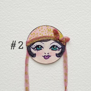 Handmade OOAK Painted Paper Art Deco Style Face Bookmarks With - Etsy