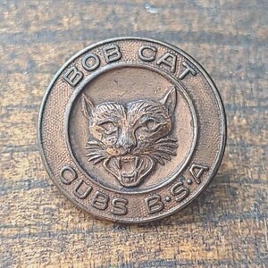 Mid Century Bob Cat Cubs Bsa Pin, Stamped Embossed, First Regular Issue ...