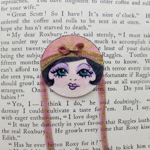 Handmade OOAK Painted Paper Art Deco Style Face Bookmarks With - Etsy
