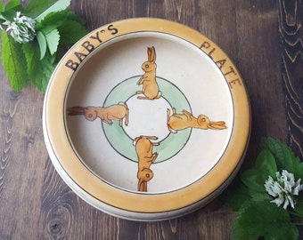 Antique Rabbit Plate - Etsy