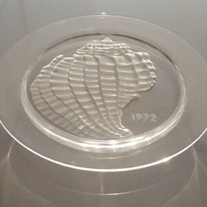 Lalique Crystal shell plate 1972 signed Lalique France | Etsy