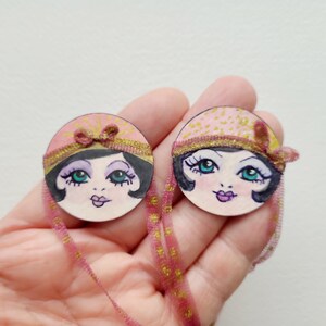 Handmade OOAK Painted Paper Art Deco Style Face Bookmarks With - Etsy