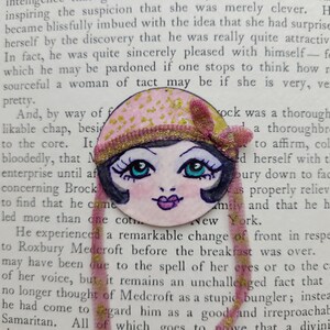 Handmade OOAK Painted Paper Art Deco Style Face Bookmarks With - Etsy