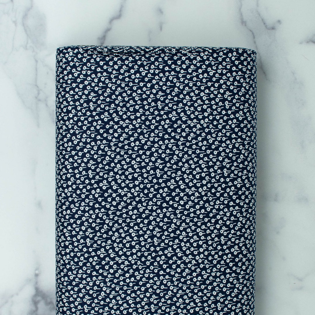 Rifle Paper Co. Basics for Cottonsteel Fabrics Tapestry Dot Navy Sold ...