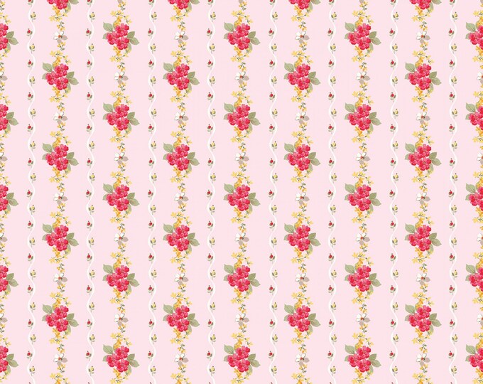 Farmhouse Floral - Stripe Pink - Sold by the 1/2 Yard | COUNTRY & CLOTH ...