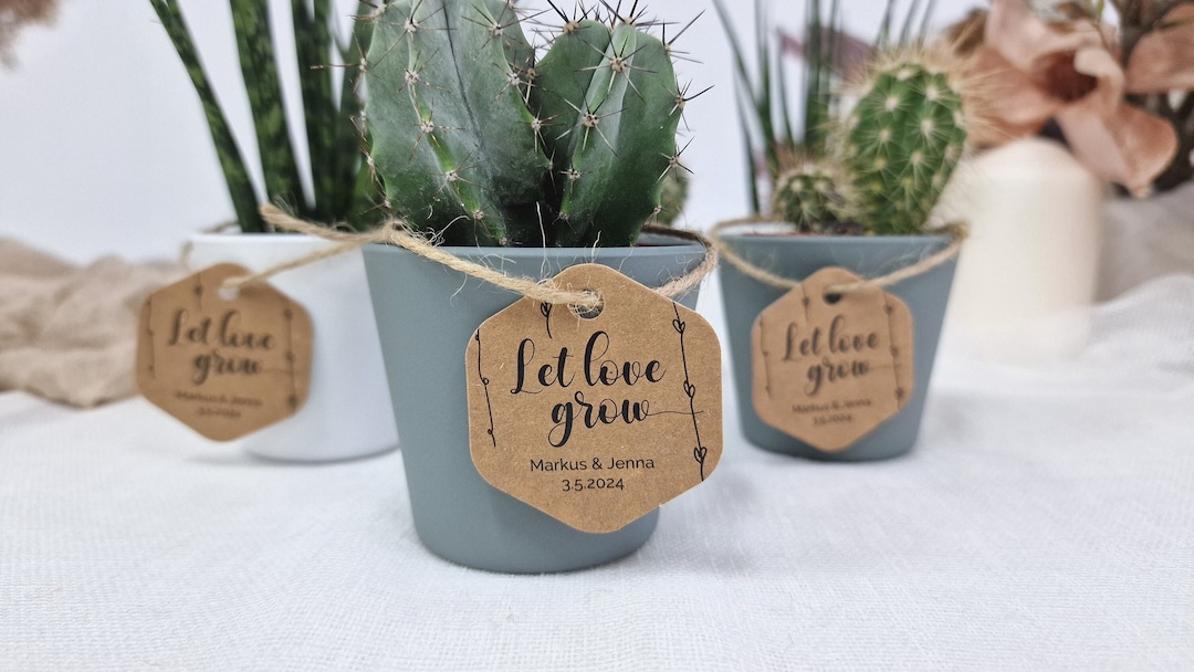 Let Love Grow! – Personalized TAGS for Wedding Plant Favors (set of 75 ...