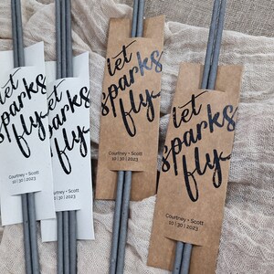 Large Personalized SPARKLER SLEEVES for Long Wedding Sparklers "let ...