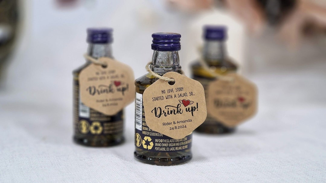 Drink Up! – Personalized TAGS for Alcohol Miniature Bottles (set of 75 ...