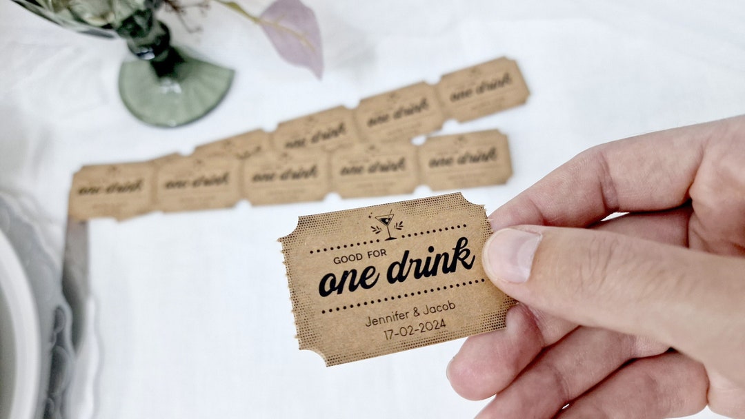 Tickets de bebidas personalizados para eventos y bodas (Paquete de 75 ...