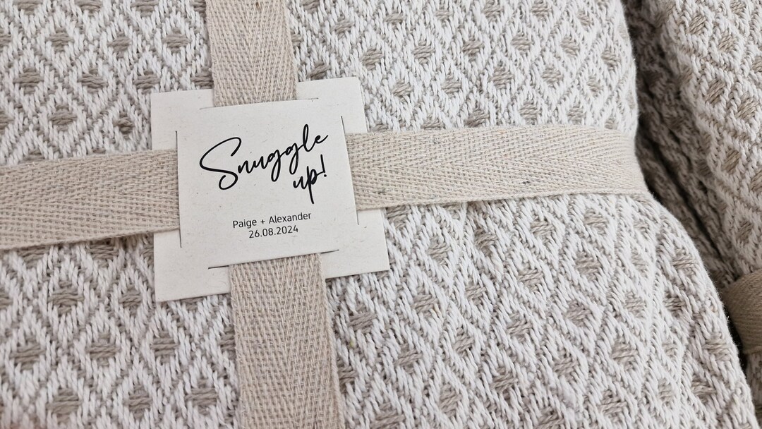 Personalized Wedding Tags “snuggle Up!” for Blankets, Quilts & Throws ...