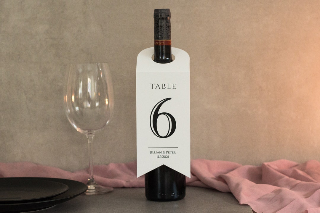 Wine Bottle Table Numbers for Weddings - Personalized Bottle Signs - Etsy