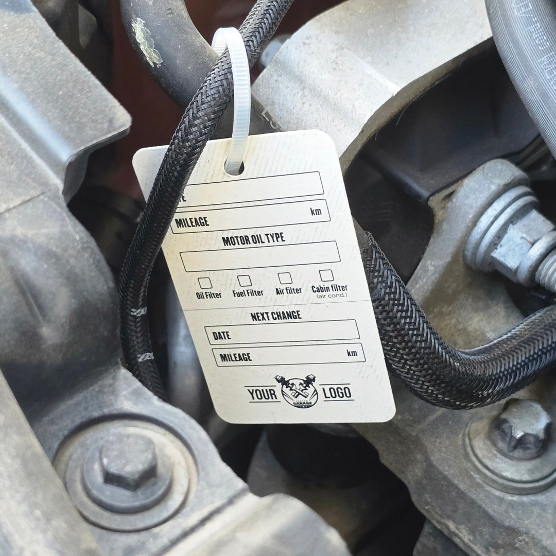Custom Oil Change Reminder Tags - Personalized Auto Service Hang Tags ...