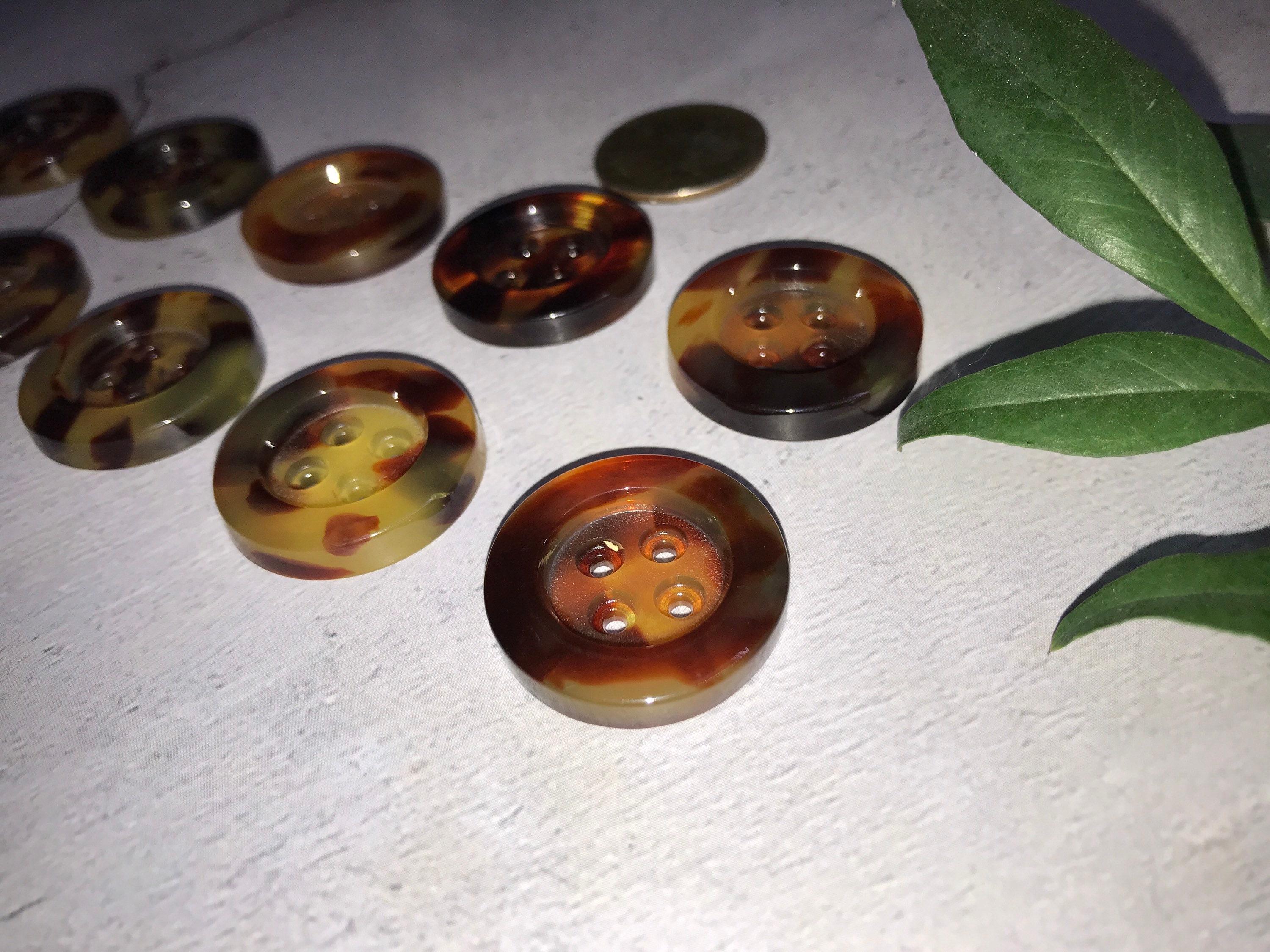 Buttons Tiger Eye Vintage Decorative Buttons Set of 5 Brown | Etsy