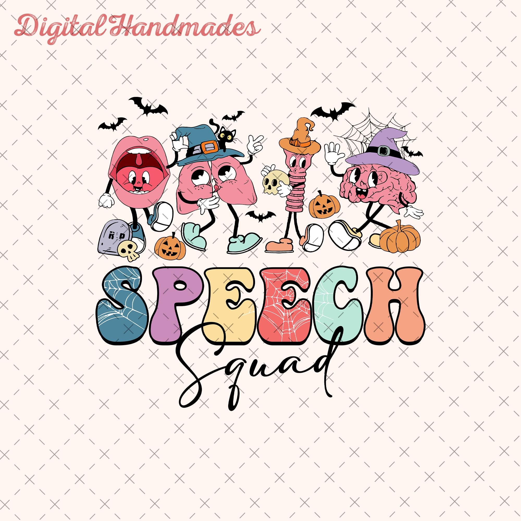 Spooky Speech Squad Png, Speech Therapy Halloween Png, Trick or Speech ...