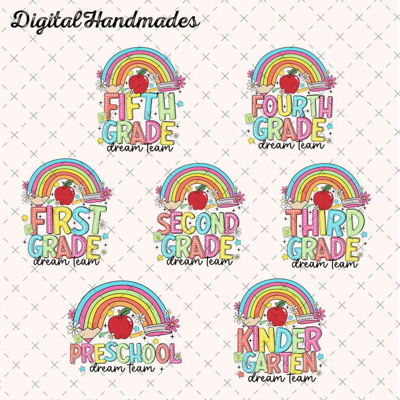 Rainbow Dream Team Bundle, 1st Grade Back to School Bundle, 2nd Grade Teacher Squad Bundle ...