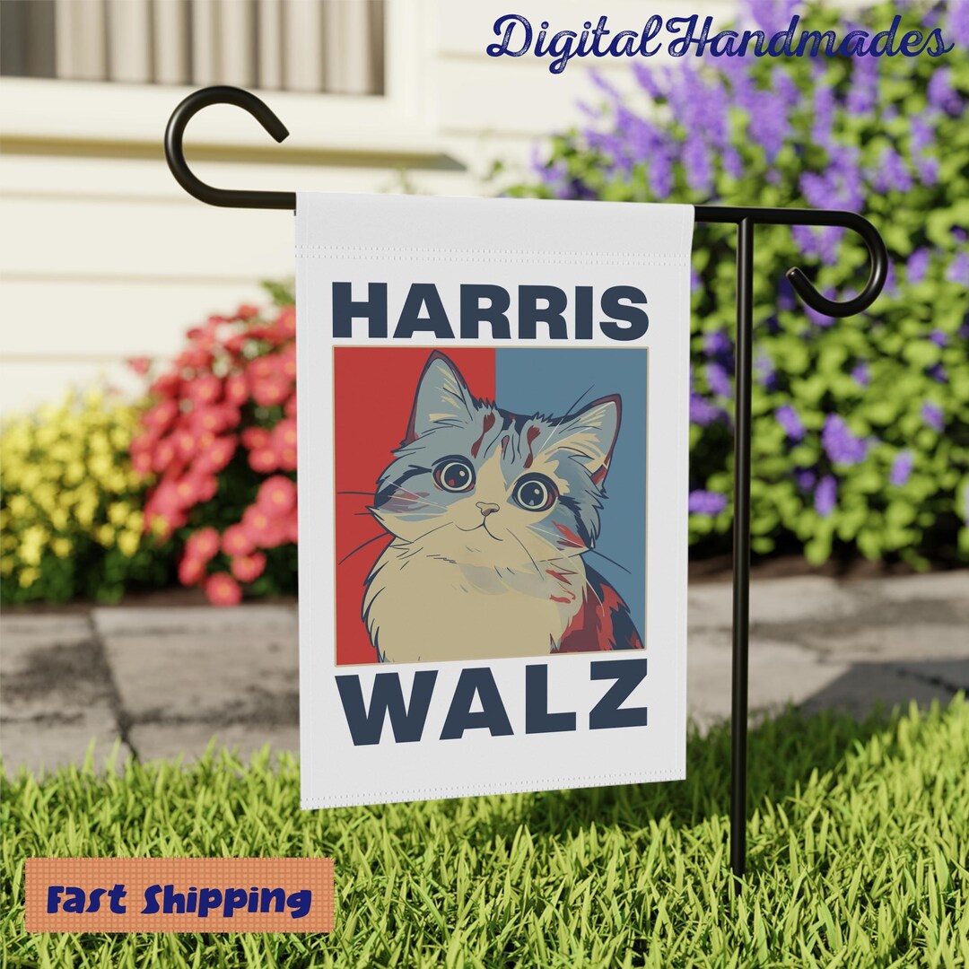Harris Walz Childless Cat Ladies Garden and House Flag, Kamala Harris ...