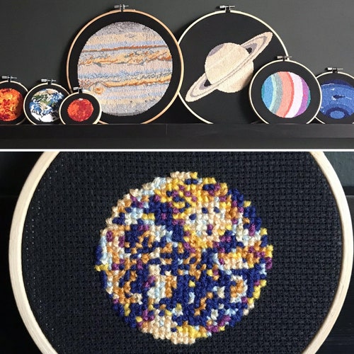 Planets Cross Stitch Pattern the Solar System Astronomy and - Etsy