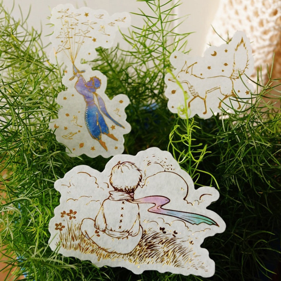 20pcs Little Prince Gold Foil Stickers / Rainbow Deco Stickers / Planet ...
