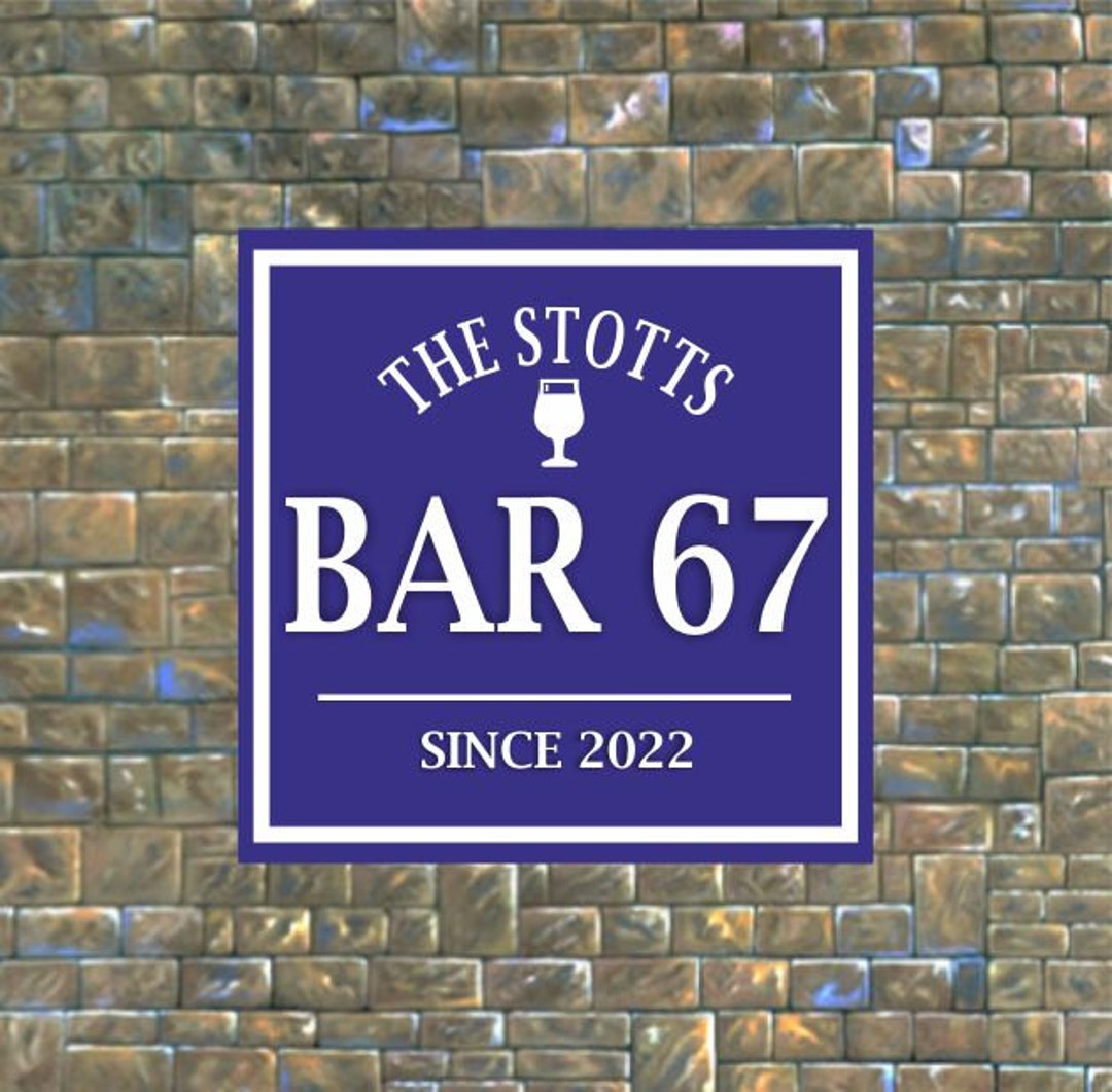 Bar Sign 3D Square, Man Shed Sign, Personalised Pub Shed Sign, Man Cave ...
