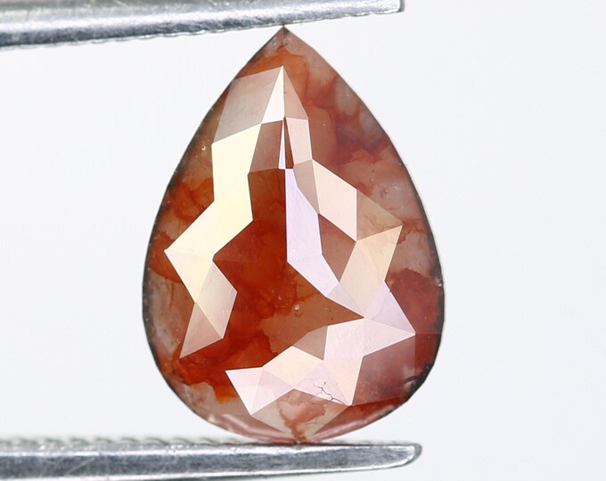 Rose Cut Pear Salt and Pepper Red Diamond Ring - Etsy