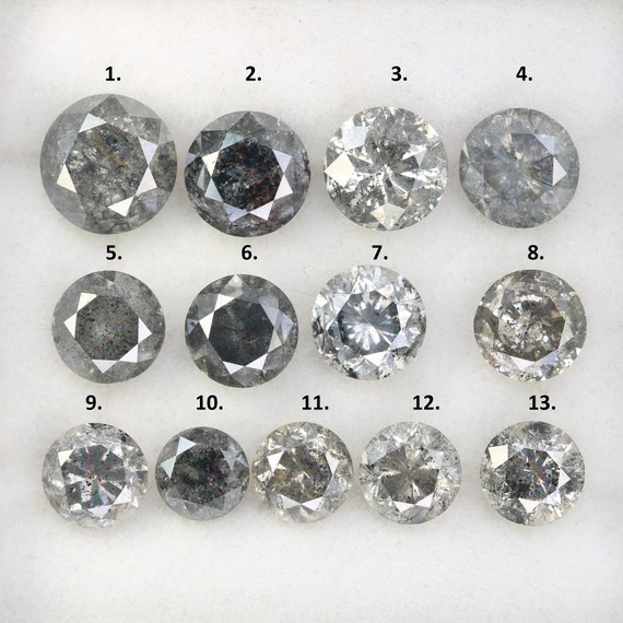 1.01 CT to 2.92 CT Salt and Pepper Round Brilliant Cut Diamond Diamond for Sale Round Diamond Band Round Diamond Lot Huge Diamond Etsy