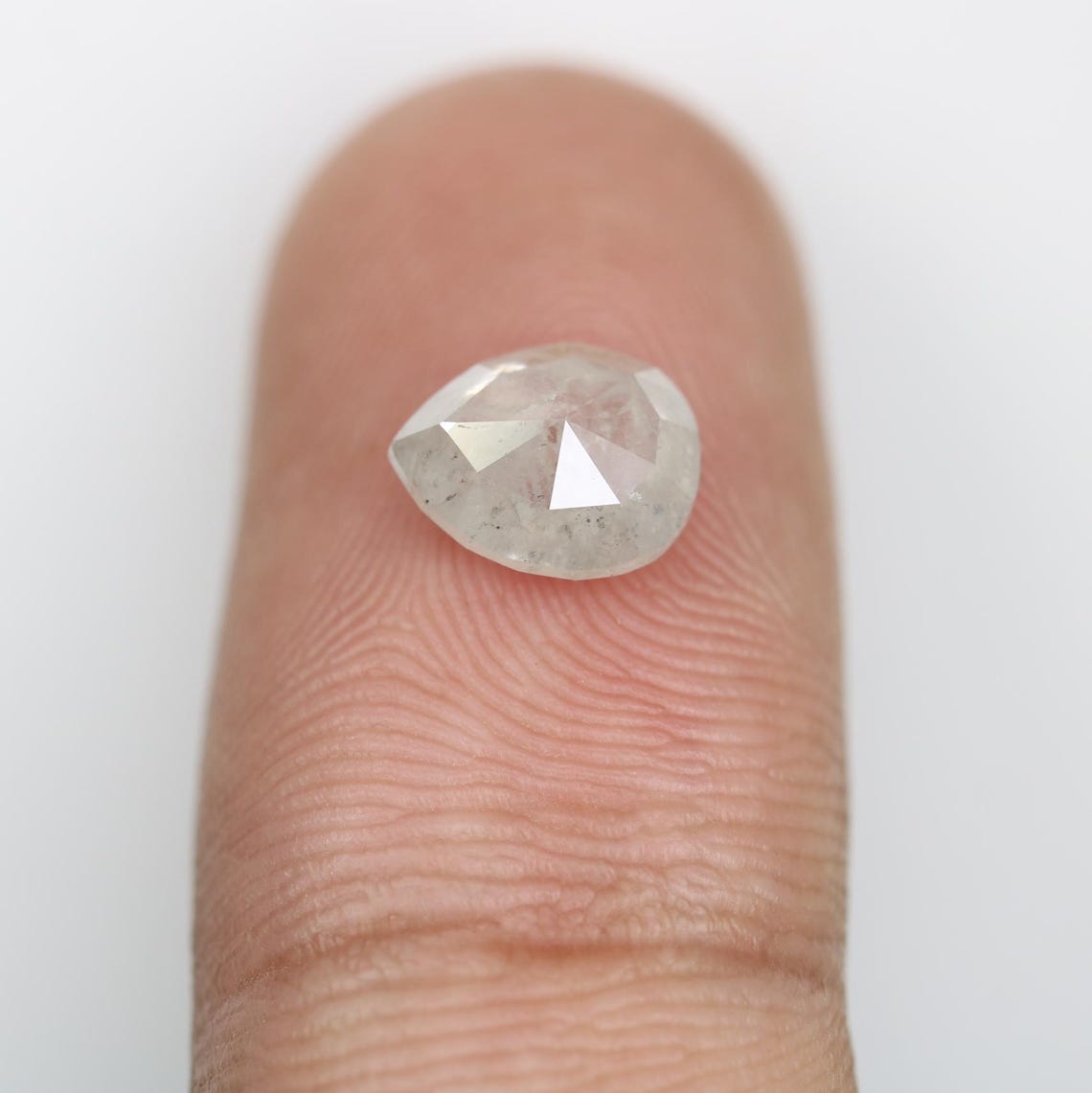 1.73 Ct Natural Gray Pear-shaped Diamond, Salt and Pepper Stone for ...