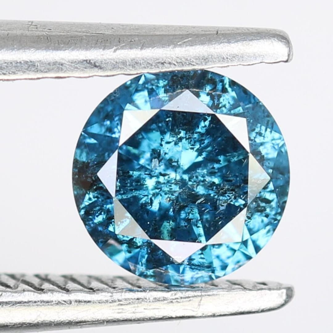 0.36 CT Natural Blue Round Brilliant Cut Polished Diamond | Ideal for ...