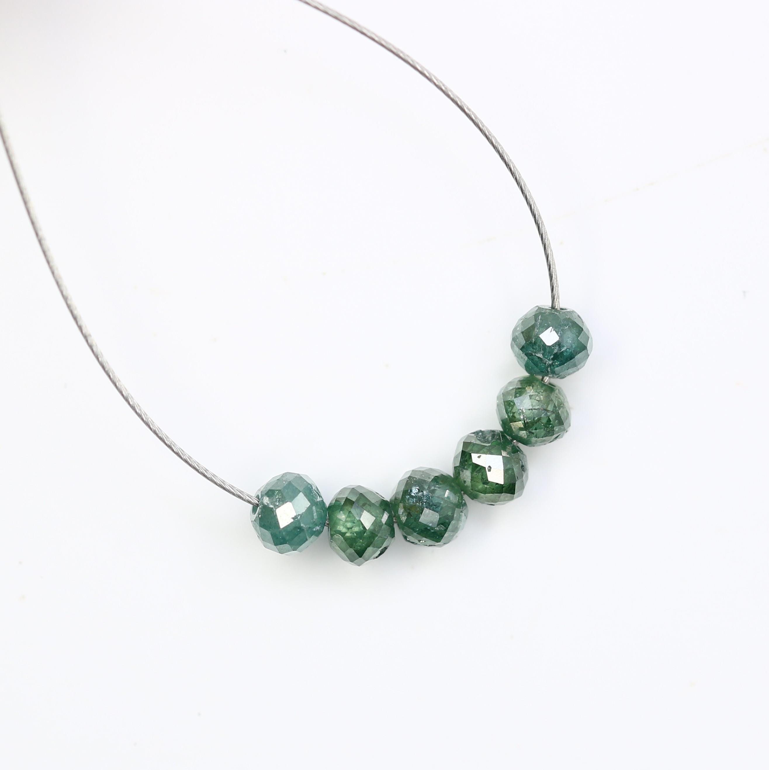 Custom Green Treated Diamond Beads Sparkling Gemstone Supplies for ...