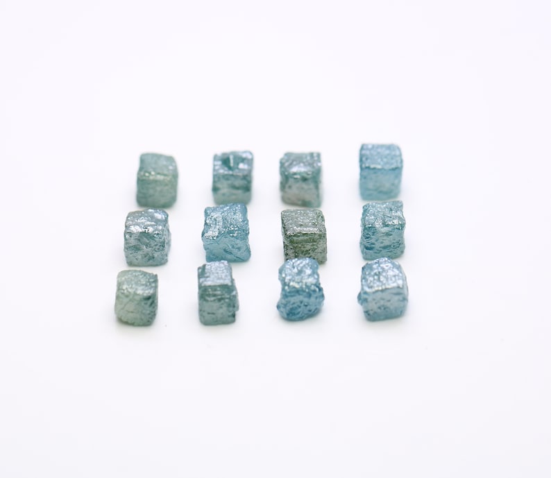 Raw Congo Blue Rough Diamond | Uncut Cube Shape Gemstone | Unique Blue ...