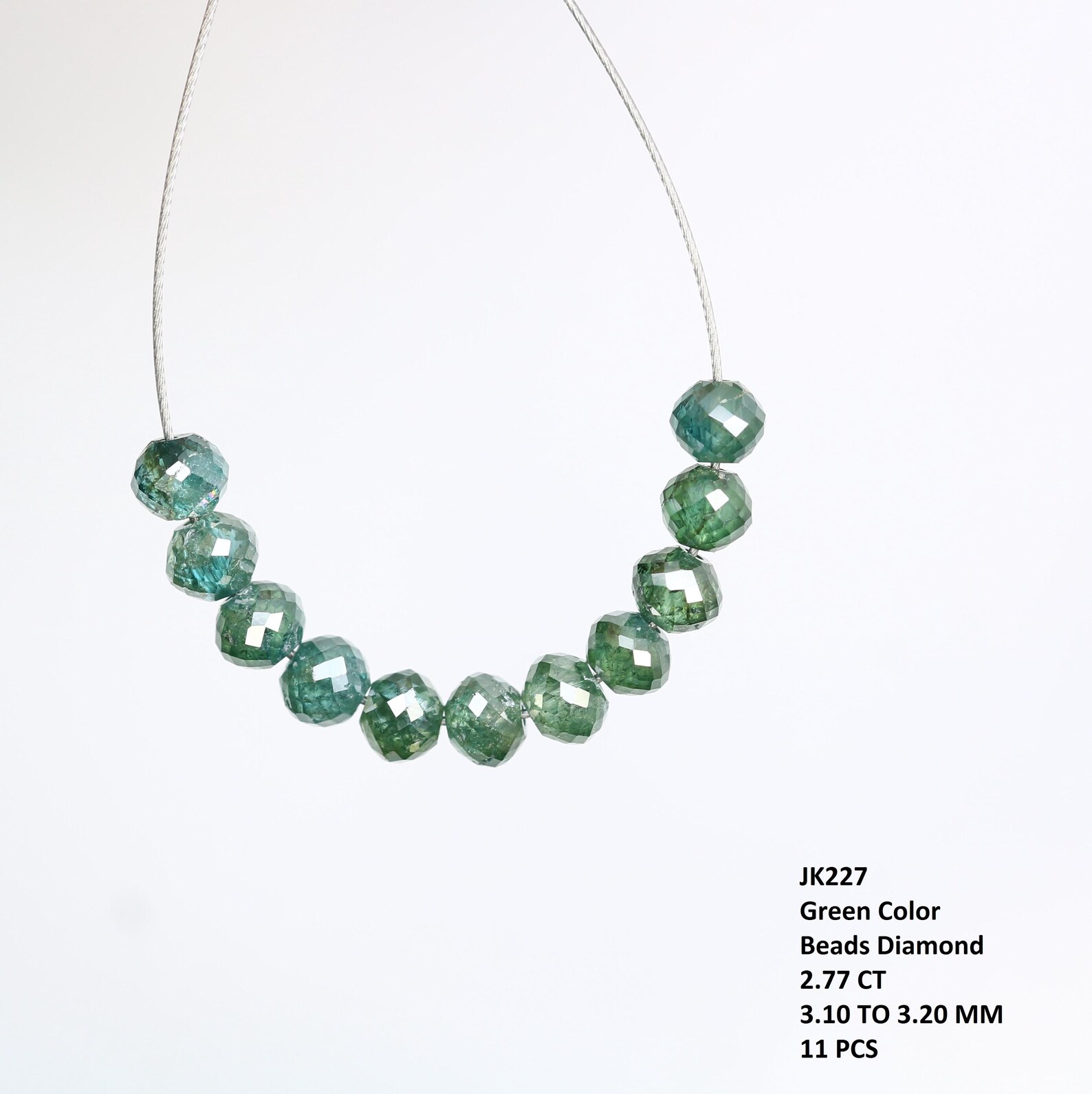 Green Diamond Beads – Authentic Gemstones, DIY Jewelry Making (2.77 CT ...