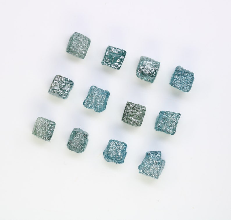 Raw Congo Blue Rough Diamond | Uncut Cube Shape Gemstone | Unique Blue ...